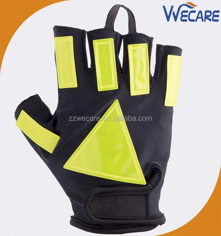 Fingerless Reflective Tape Police Control Hand Protection Traffic ...