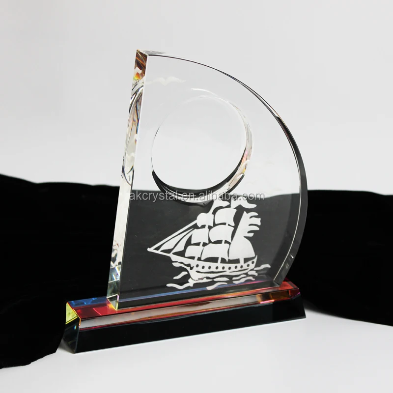 Unique Design Sports Or Graduation Gift,Crystal Glass Boat Award Trophy ...