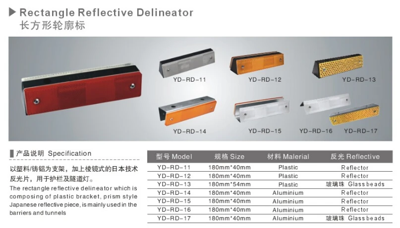 Rectangle Reflective Delineator Road Flexible Delineator Post Bollard ...