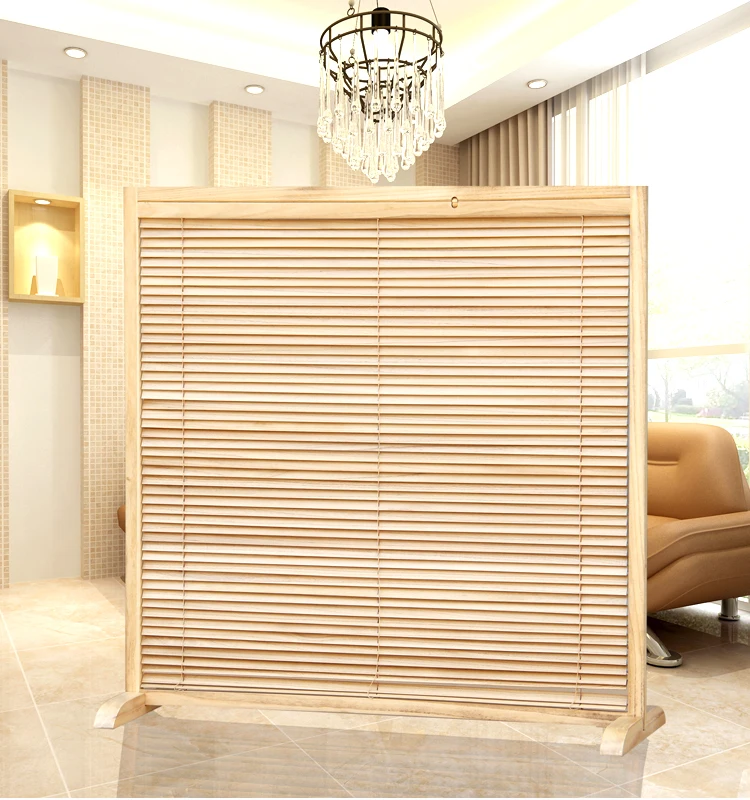 Louver,Adjustable Luminance,Solid Wood Screen,Partition,Folding,Simple ...