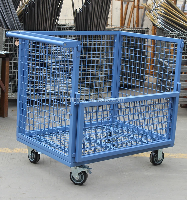 Heavy Duty Warehouse Cage Trolley With Hinged Side Door - Buy Warehouse ...