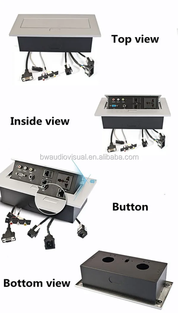 BW Pop up Zinc Alloy Tabletop Socket / Desk Switch Outlet for ...