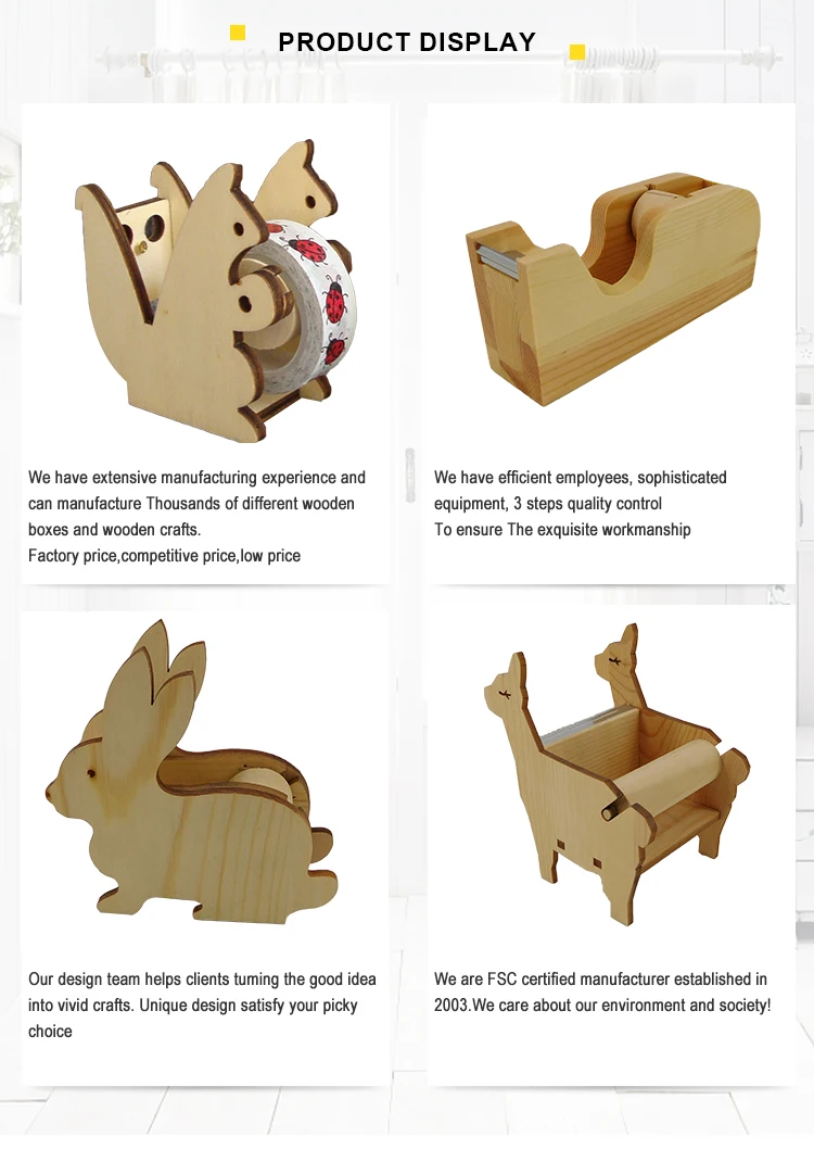 Animal Tape Dispenser Decorative Tape Dispenser Wooden Tape Cutting ...