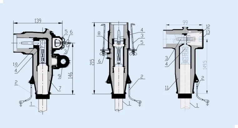 24kv Silica Gel T-Type Screen Deadbreak Elbow Connector