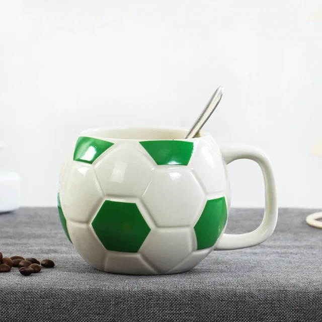 Wholesale Custom Ceramic Soccer Ball Shaped Football Mug