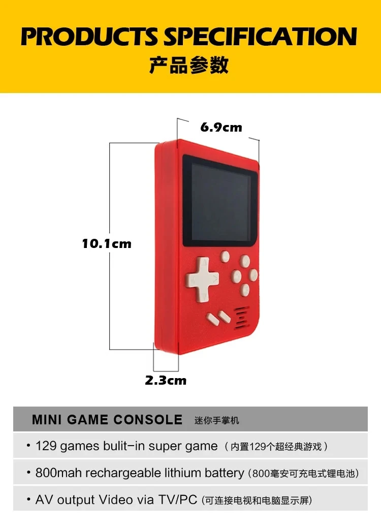 Portable Retro Mini Pocket Handheld Game Player Support Tv Output Video ...