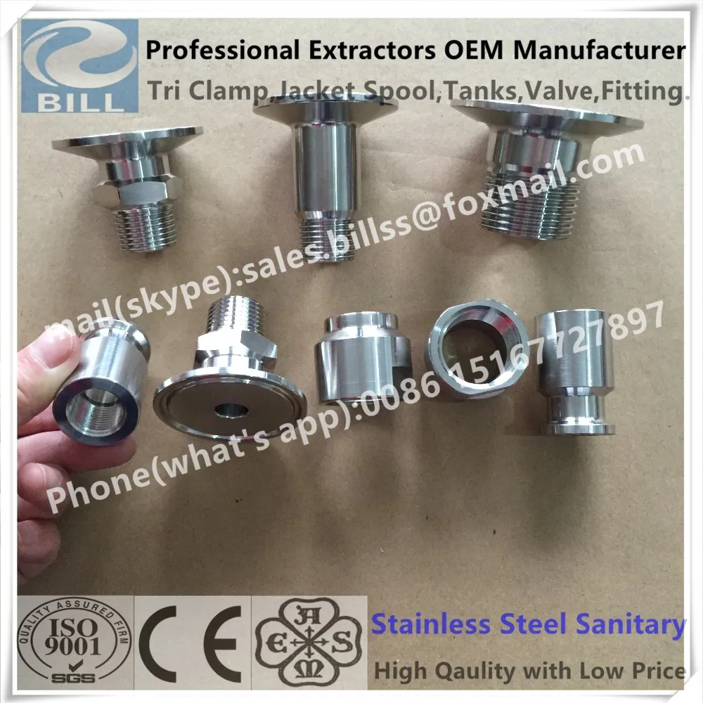 Stainless Steel Sanitary 3a/sms Tri Clamp Ferrule Hose Adapters - Buy ...