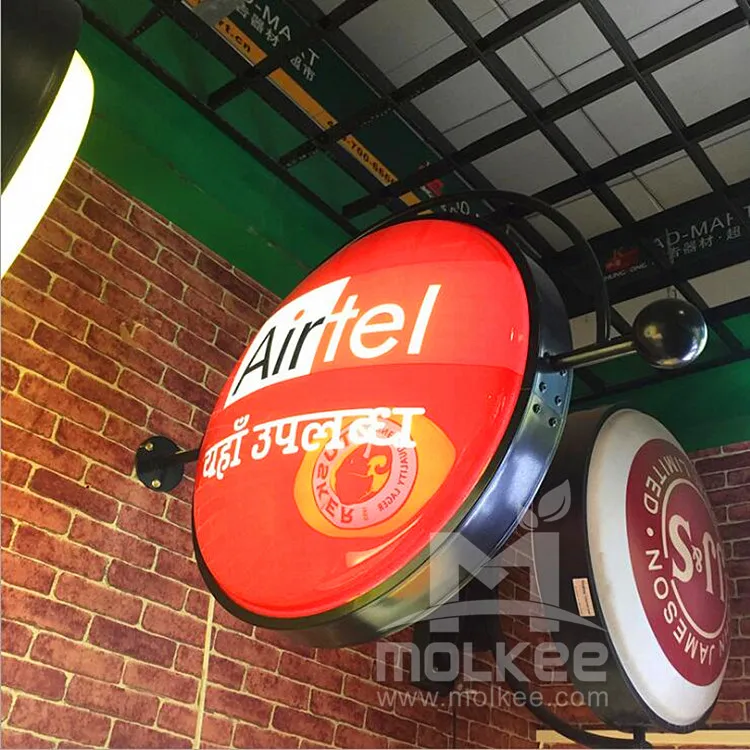 Outdoor Rotating Led Light Sign Rotating Light Box Outdoor Round Led ...