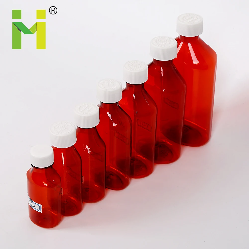 Plastic Oval Bottle For Pharmacy Liquid Medicine Screen Printing Pet ...