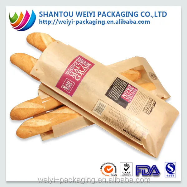 Custom Printed Bread Bags Wrapping Paper For Bread Bread Packaging ...