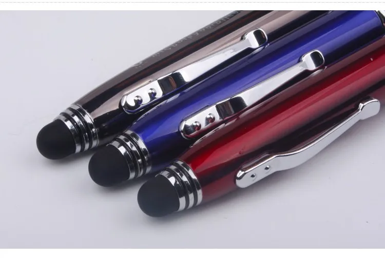 Business 3 In 1 Led Metal Pen Light Tip Ball With Stylus Flashlight Led ...