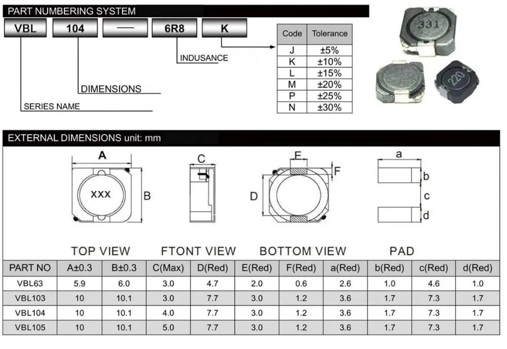 4R7 Bobina - Stable Current Power Choke Coil Inductor