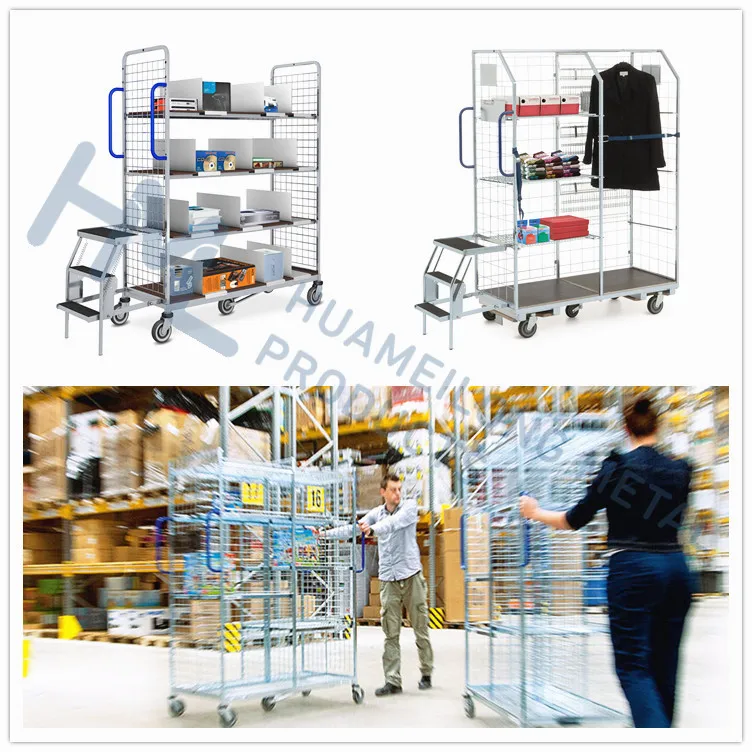 Heavy duty powered portable warehouse logistics picking order cart ...