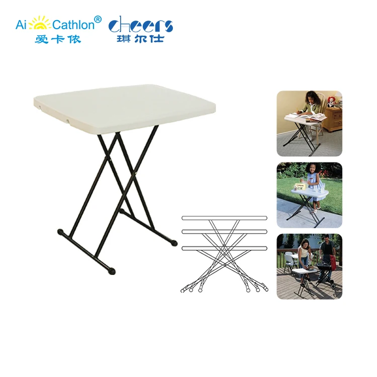 Plastic Personal Table - Adjustable, Portable, and Foldable