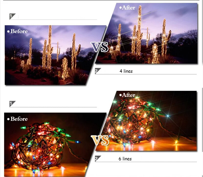 Starburst Filter 4+6+8 Point Line Star Filter For Photography - Buy ...