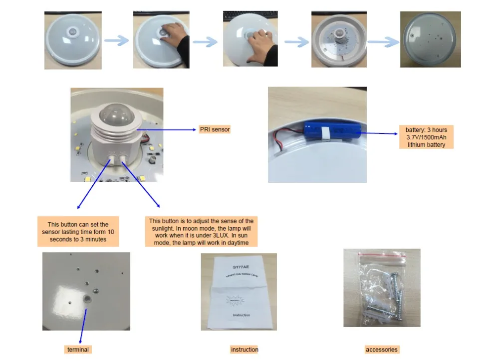 Tuv Ce/rohs/cb Pir Sensor And Emergency Led Ceiling Light Classic ...