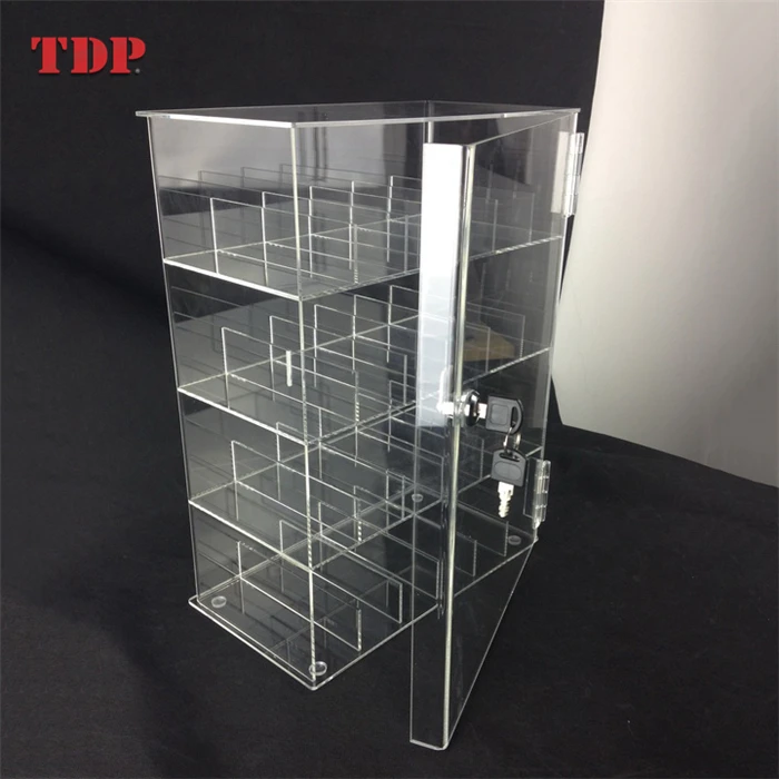 Lockable 6 Tier Clear Shelf Acrylic Contact Lenses Display Showcase For ...