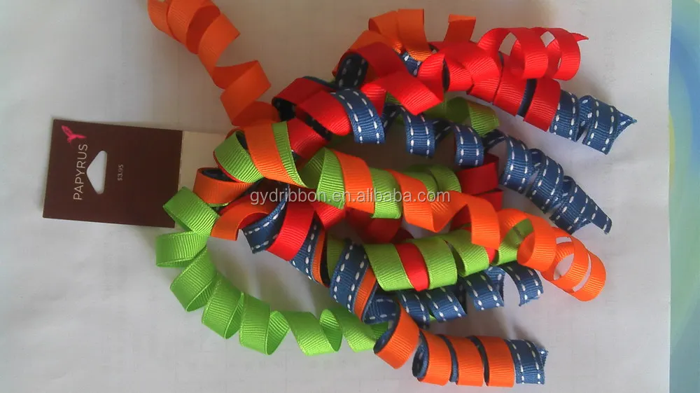 Christmas Printed Grosgrain Curly Ribbon,Fabric Present Bow,Woven Gift ...