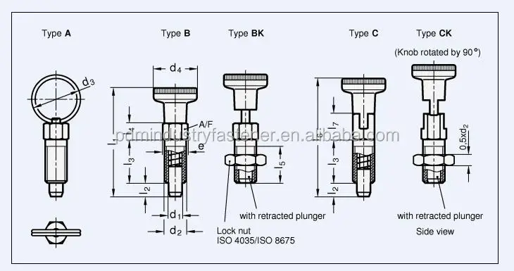 Hand Retractable Spring Plunger With Pull Ring - Buy Spring Plunger ...