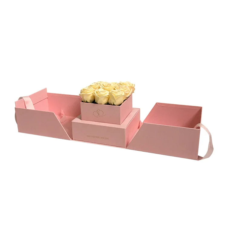 Creative Open Square Cake Gift Box - Hand-Held Flower Box