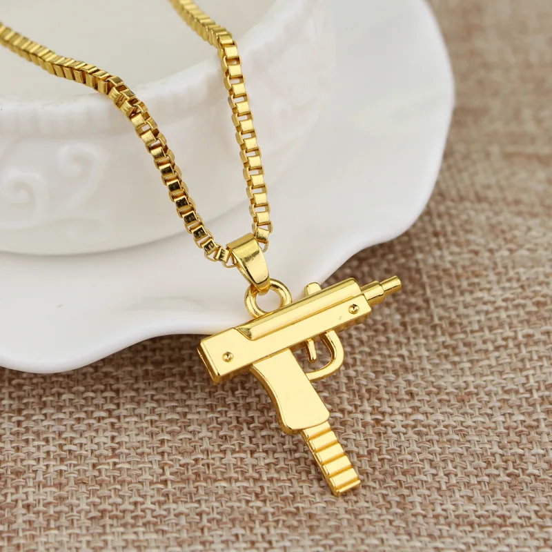 Uzi Necklace - Fashionable Men's Jewelry with Gold Plating
