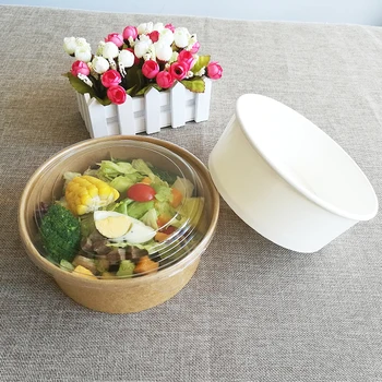 Customized Size Paper Fruit Vegetable Salad Packaging Bowl - Buy Take ...