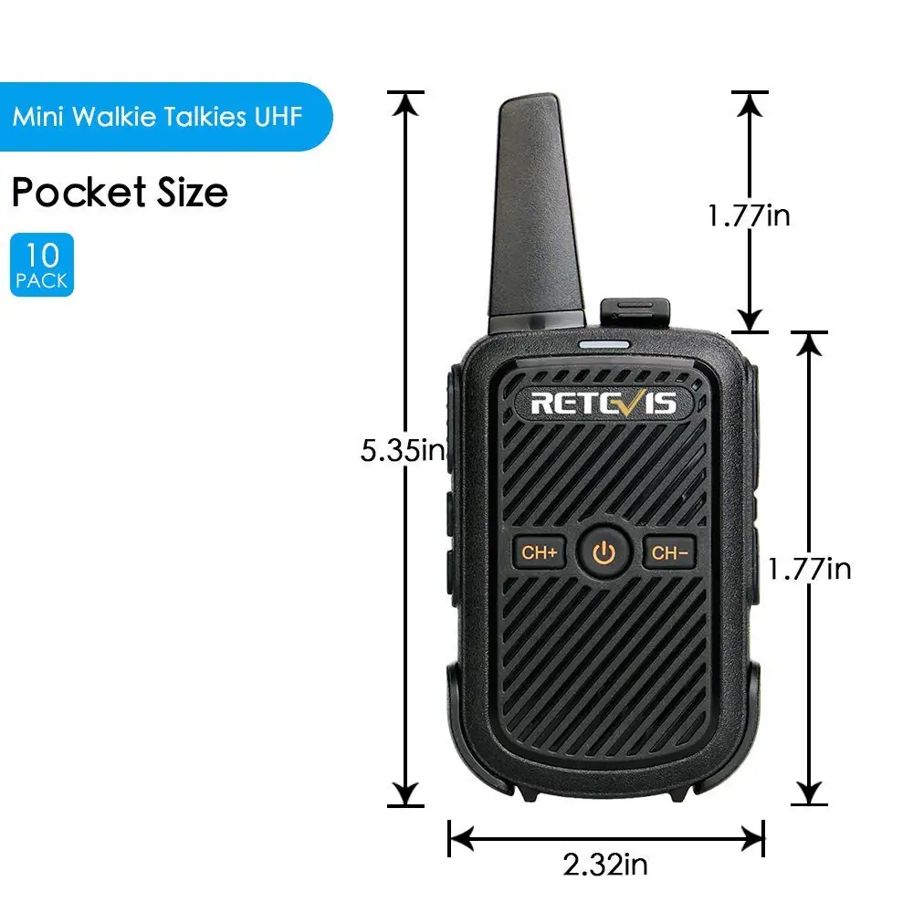 10 包 Retevis Rt15 迷你对讲机会议会议双向无线电 Uhf 16 频道 Vox Scrambler 安全小 + 电缆 - Buy ...