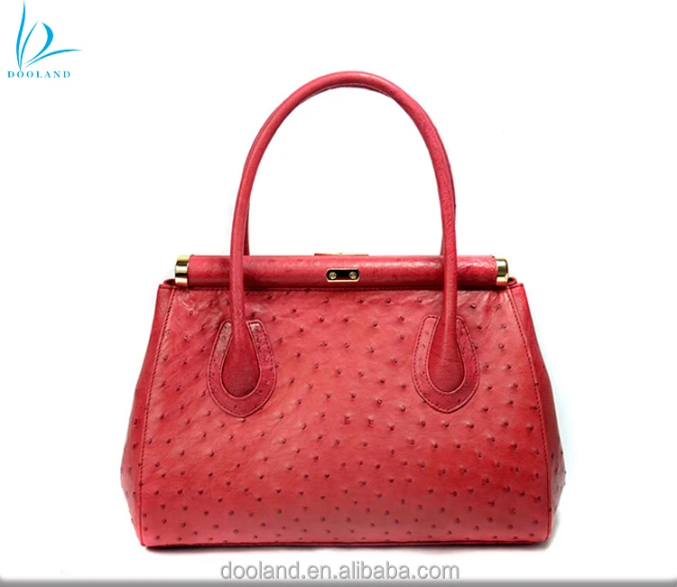 Elegant Design Women Genuine Ostrich Leather Bag Real Ostrich Skin ...