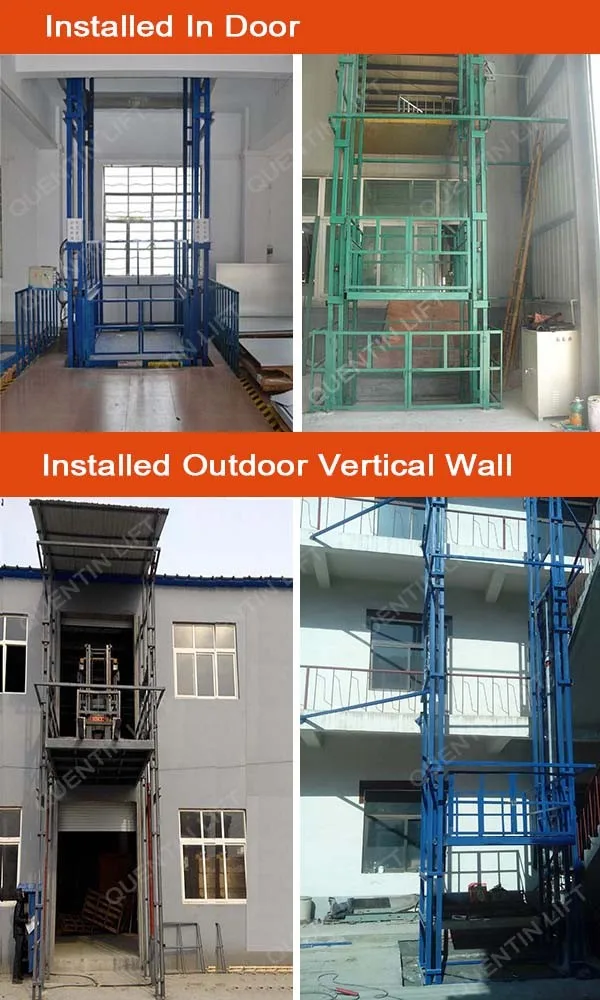 Loading 2t Cargo Lift Hydraulic Vertical Goods Lift Platform Wall ...
