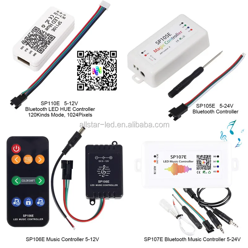 5-24v Ws2811 Ws2812 Controller 3key Rf 17key 21key Wireless Music Wifi ...