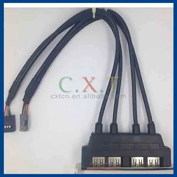 For Ports Usb Female Panel Mount With Bracket,4 Port Usb Extension ...