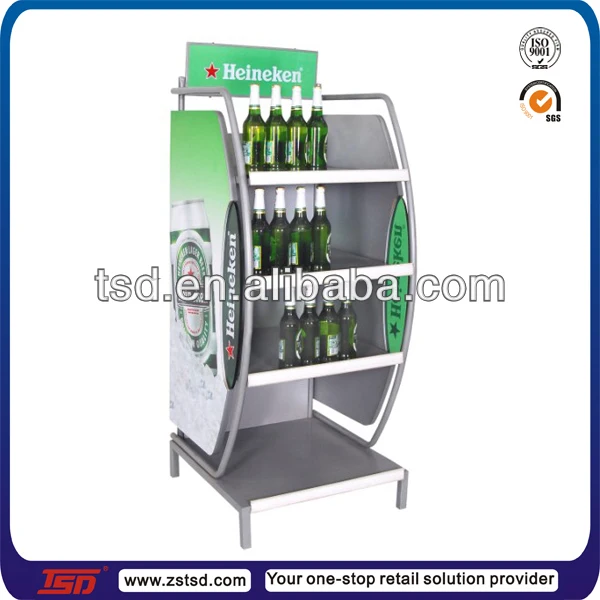 Custom Retail Store Beer Can Display Racks & Soft Drink Stands