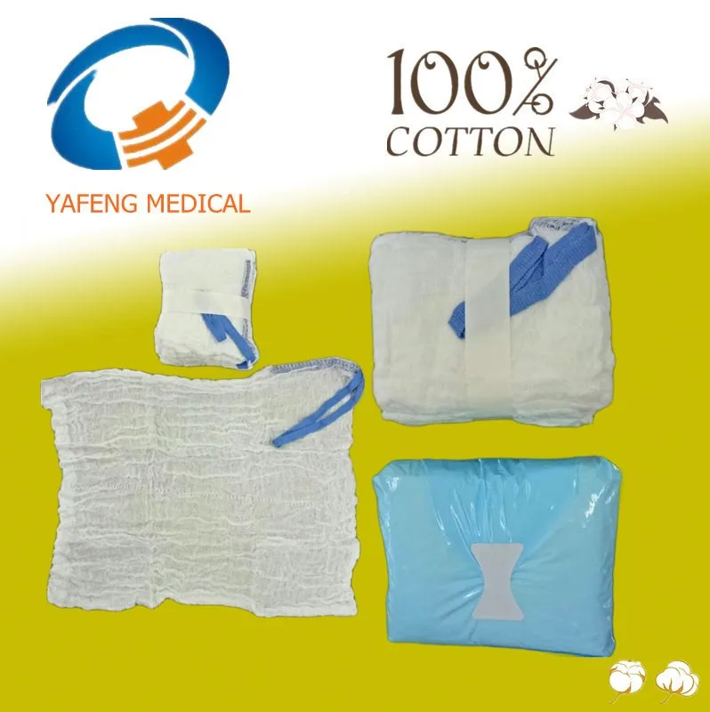 Surgical Pre-washed Lap Sponges 100% Absorbent Cotton With Blue Loop ...
