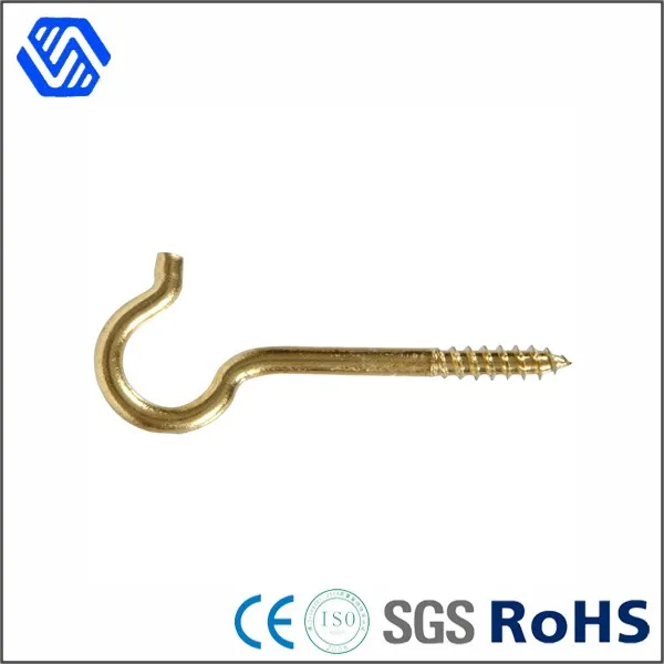 Custom Made Hook Brass Hook Screw Hook Screw - Buy Hook Screw,Brass ...