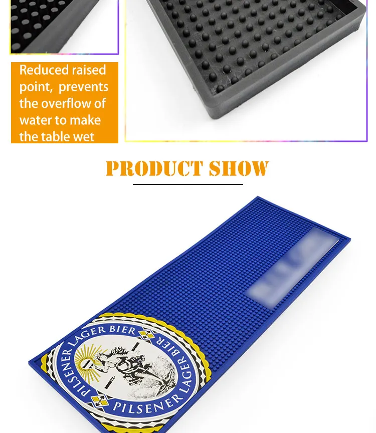 Personalized Custom Branded Rubber Beer Bar Spill Mat With Logos Pvc ...
