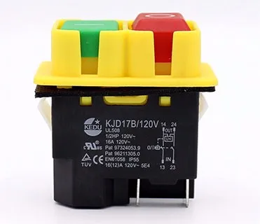 KEDU KJD17B 120V Push Button Switch for Induction Motors - TUV & UL ...
