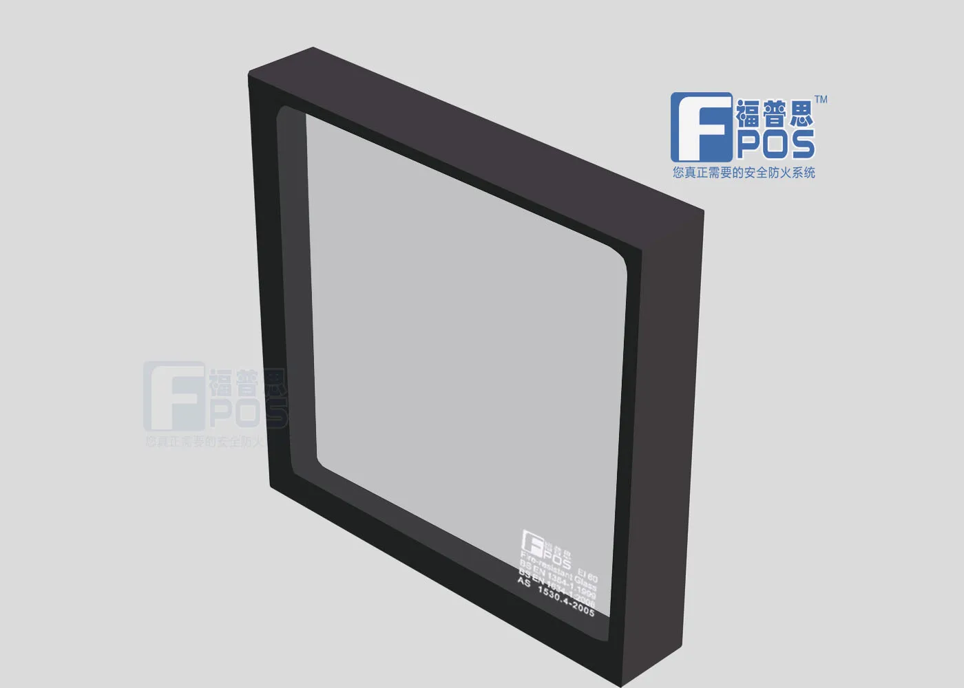 Modern Fire Rated Fixed Glass Window 60 Min Stainless Steel Frame ...
