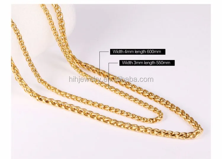 18k Gold Jewelry Chain Necklace Fashion Gold Necklaces Chain Saudi Gold ...