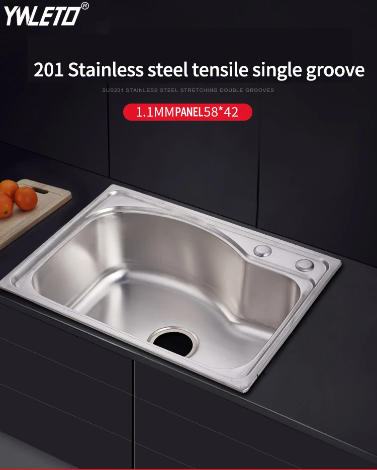 5842 Special Design Custom Size Stainless Steel Single Bowl Corner ...