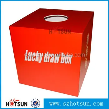 Colored Acrylic Lucky Draw Box With Logo Printing Design - Buy Acrylic ...