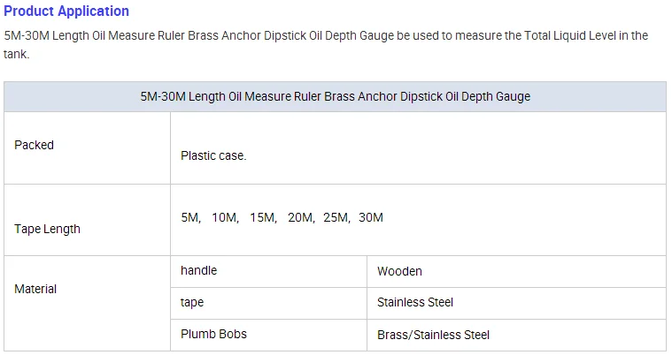 Carbon Steel 20m Oil Gasoline And Diesel Tank Sounding Tape/oil Depth ...
