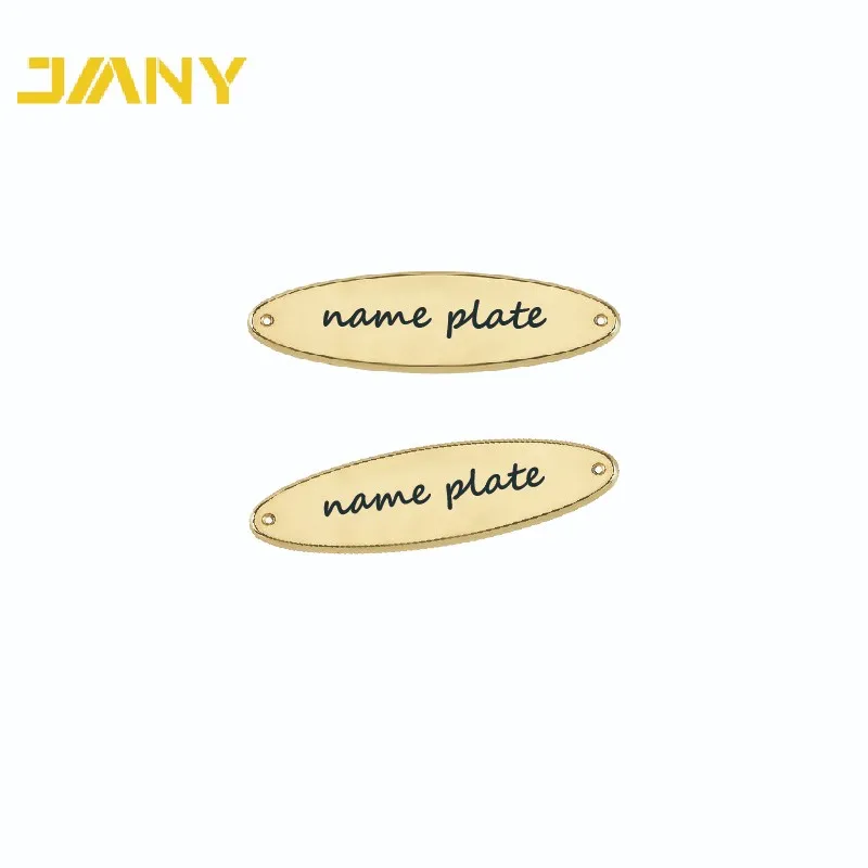 Custom Size Logo Engraved Brass Oval Name Plate