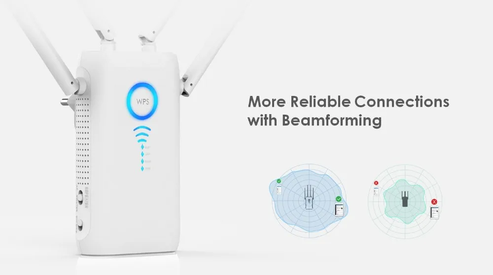 802.11AC High Power AC1200 Dual Band Wi-Fi AP Repeater WiFi extender CE ...