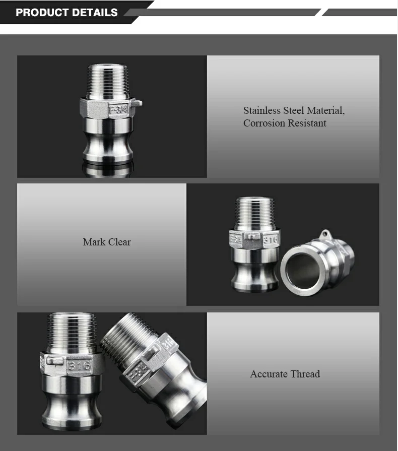 Stainless Steel Quick Coupling Hydraulic Hose Camlock Connection