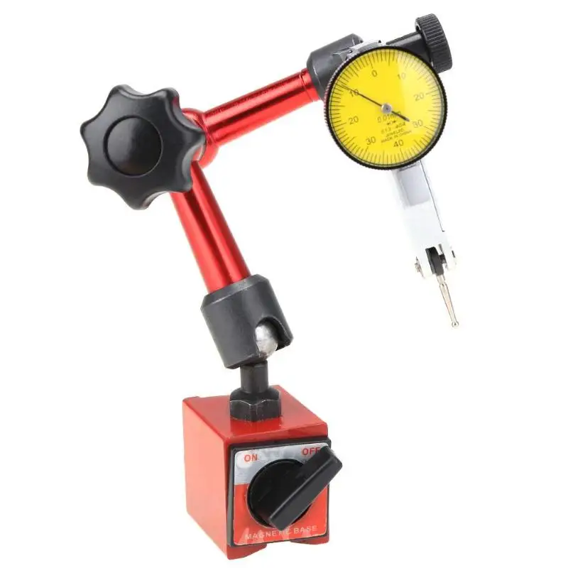 2 IN 1 0-0,8mm/0,01mm Messuhr mit Mini Universal Flexible Magnetic Base ...