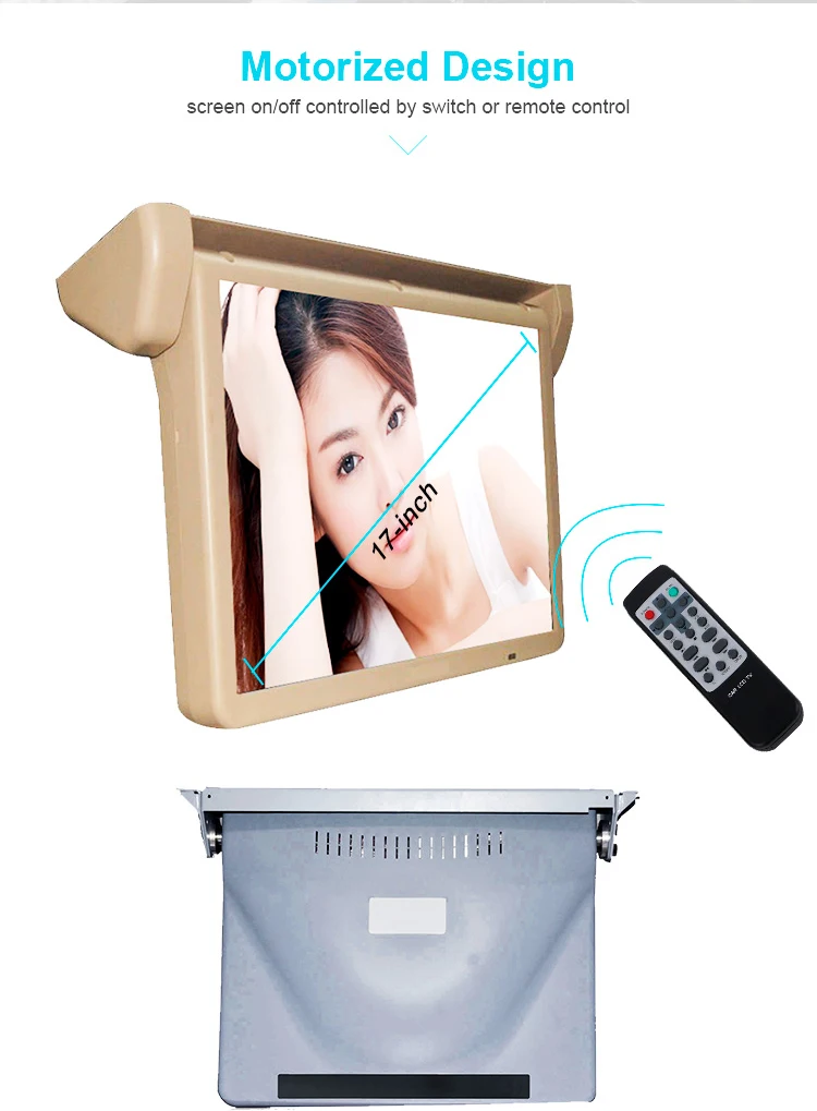 Super Hot Sale 17inch Motorized Bus Flip Down Monitor Dc12v 24v Caravan ...