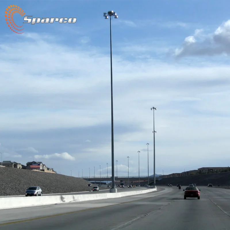 High Quality High Mast Light Pole Highway Stainless Steel High Mast ...