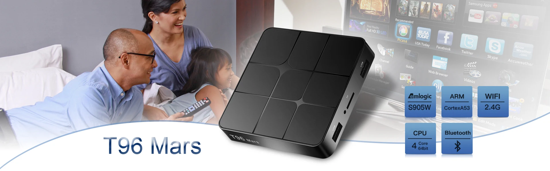 [ Factory Directly ] T96 Mars With Amlogic S905w Smart Android 7.0 Tv ...