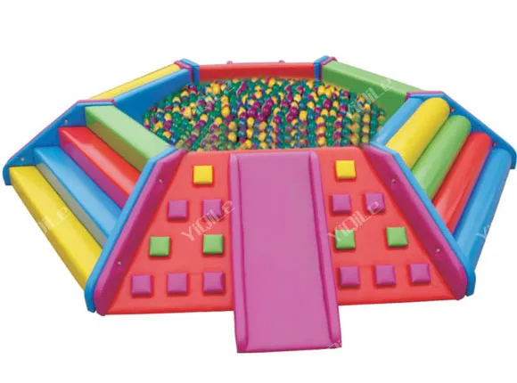 Indoor Soft Play Kids Ball Pool With Slide Multifunctional Hexagonal ...