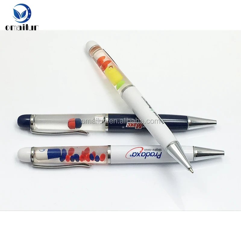 Hot Custom 3D 2D Floater Promotional Liquid Floating Ballpoint Pen for ...